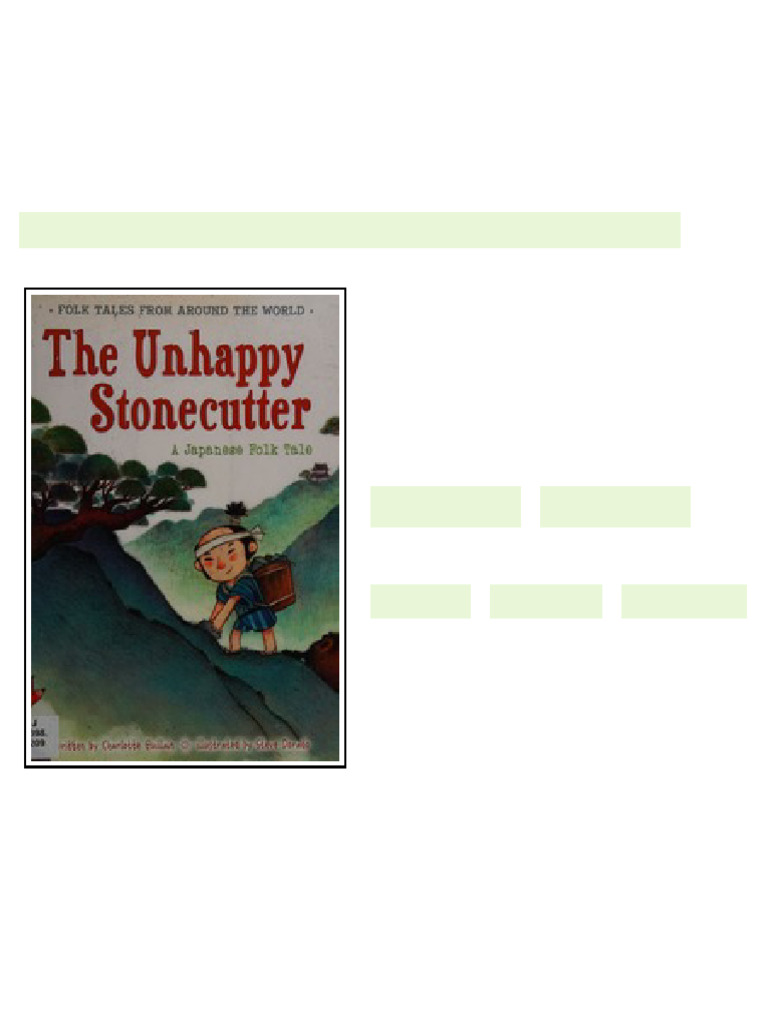 The unhappy stonecutter : a Japanese folktale ebook detailed chapter ...