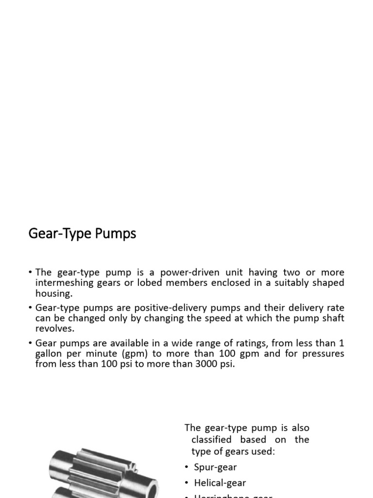 Gear Type Pumps | PDF