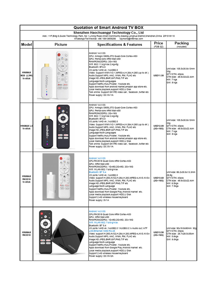 Quotation of Android TV Box 20260105(2026-01-25 17_42_22) | PDF ...