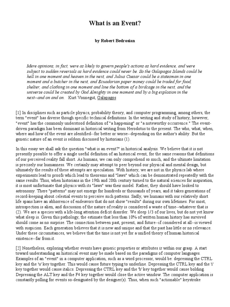 What Is An Event? | PDF | Historiography | Causality