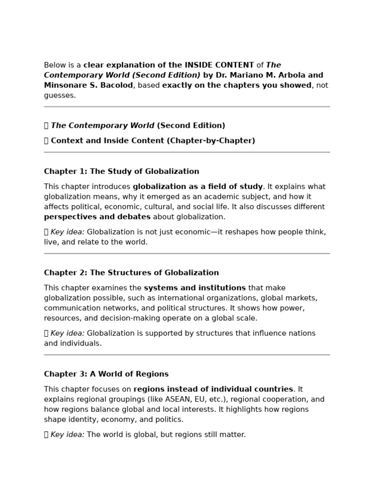 Q&A on the Contemporary World | PDF | Sustainability | Globalization