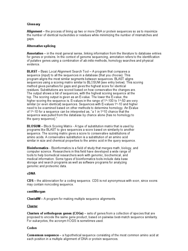 GlOsario Bioinformatica | Download Free PDF | National Center For ...