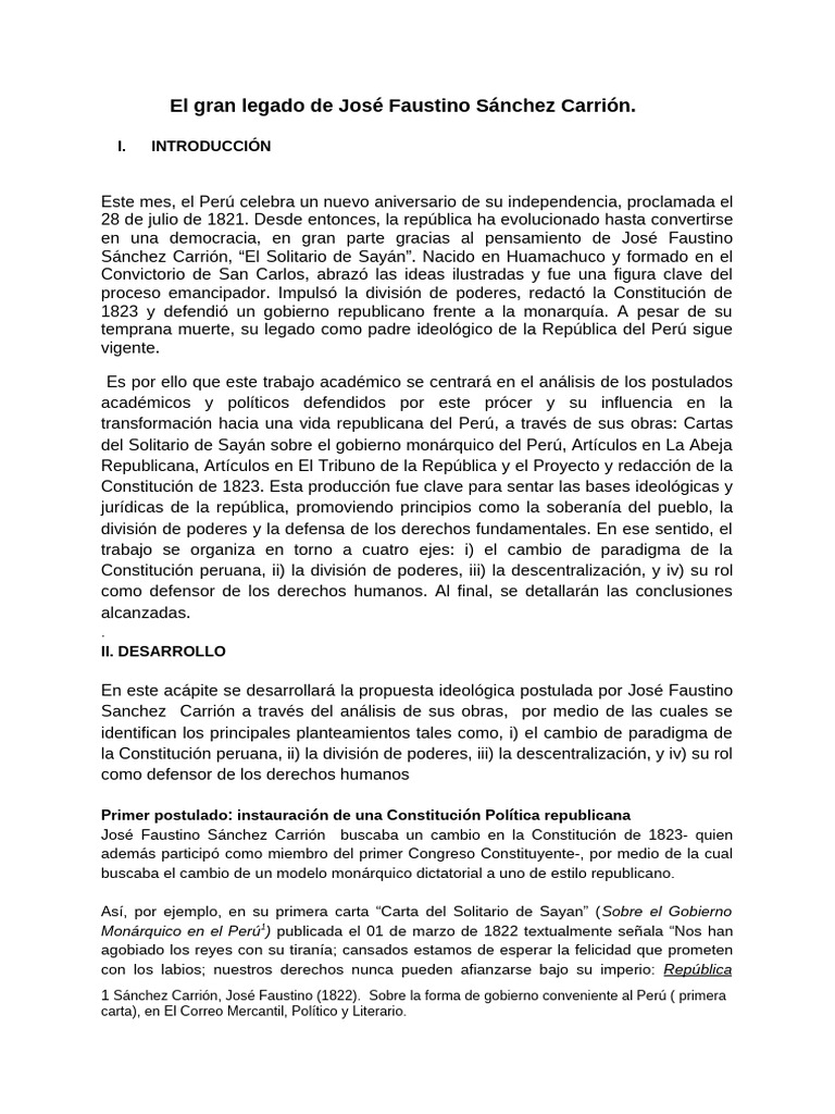 José Faustino Sánchez (5) | PDF | Separación de poderes | República