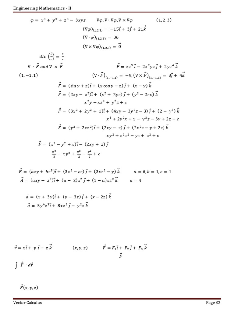 Vector Calculus | PDF | Integral | Mathematics