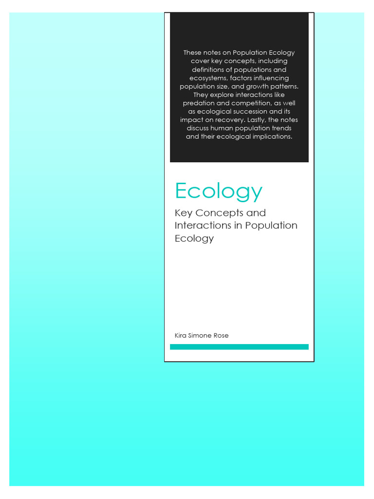 Population Ecology Notes | PDF | Ecology | Ecological Niche