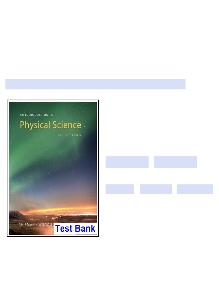 Introduction to Physical Science 14th Edition Shipman Test Bank online ...