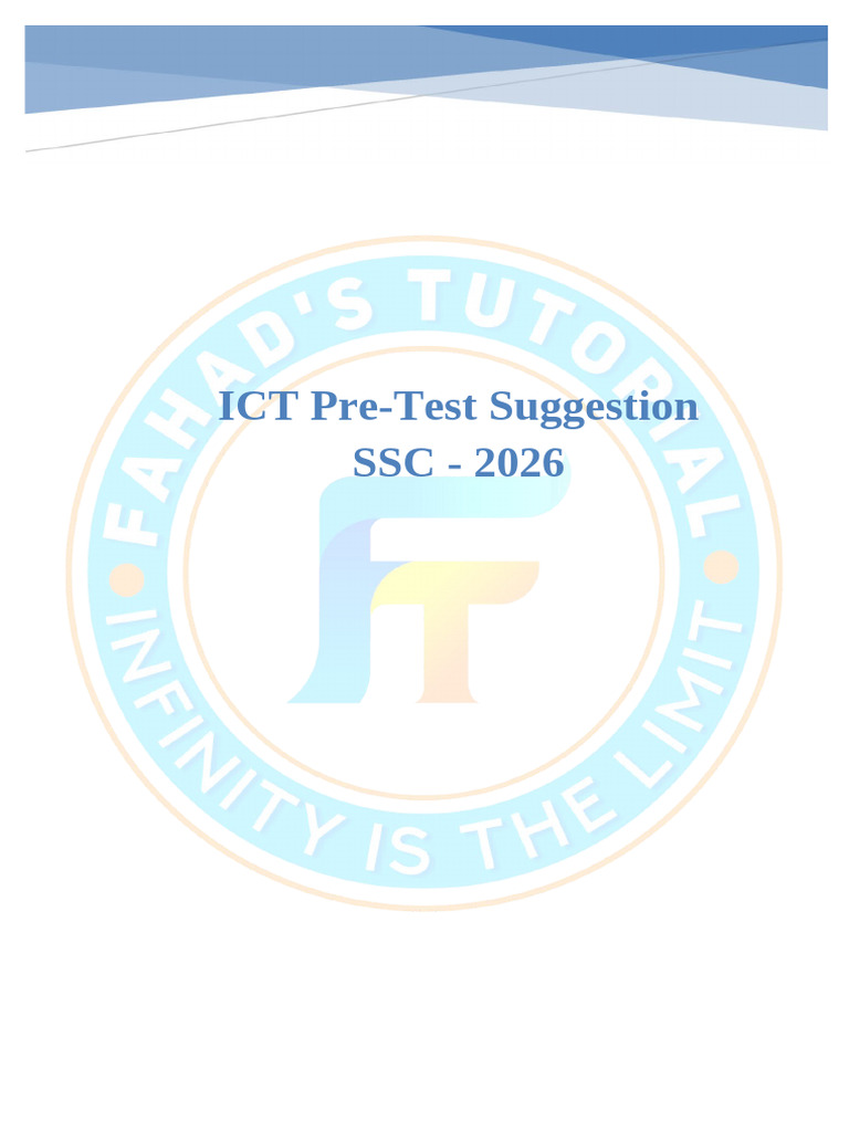 ICT Pre-Test Suggestion SSC 2026 | PDF