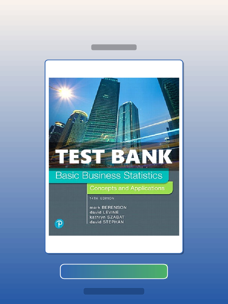 Basic Business Statistics 14th Edition Berenson E-book Testbank ...
