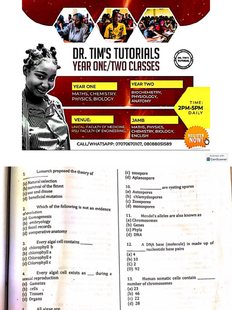 1,000 Botany Mcqs DR Tims Tutorials | PDF
