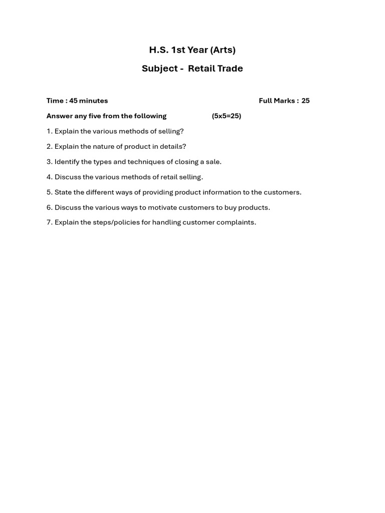 Retail Trade | PDF
