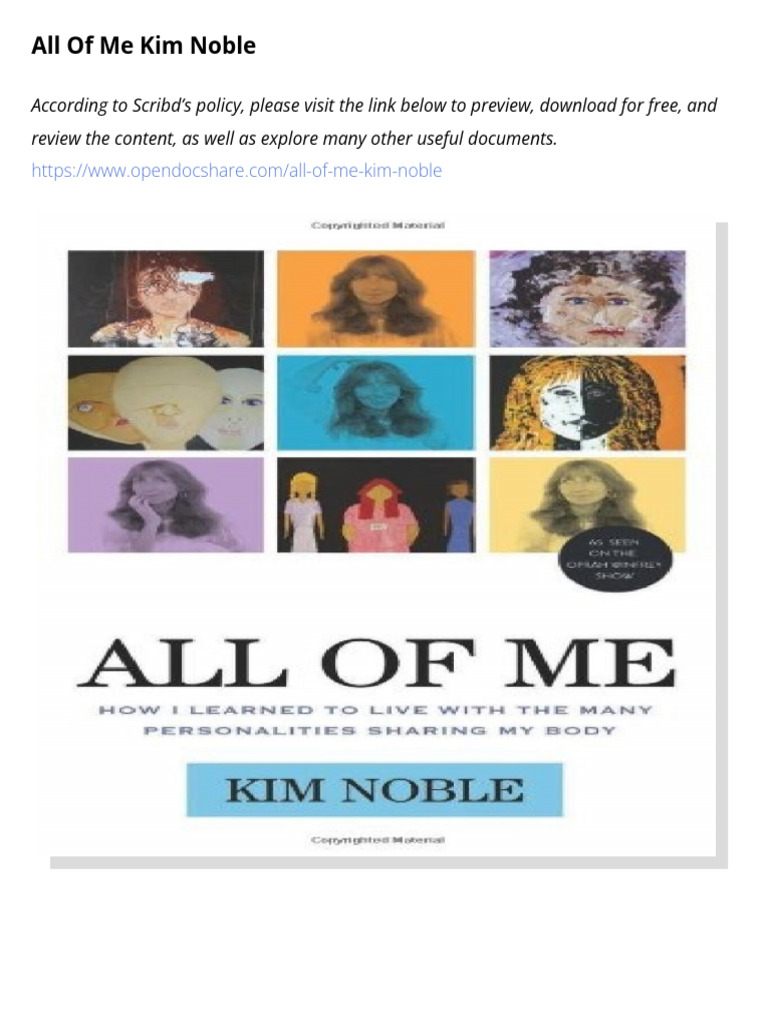 All Of Me Kim Noble | PDF | Oprah Winfrey | Psychological Trauma