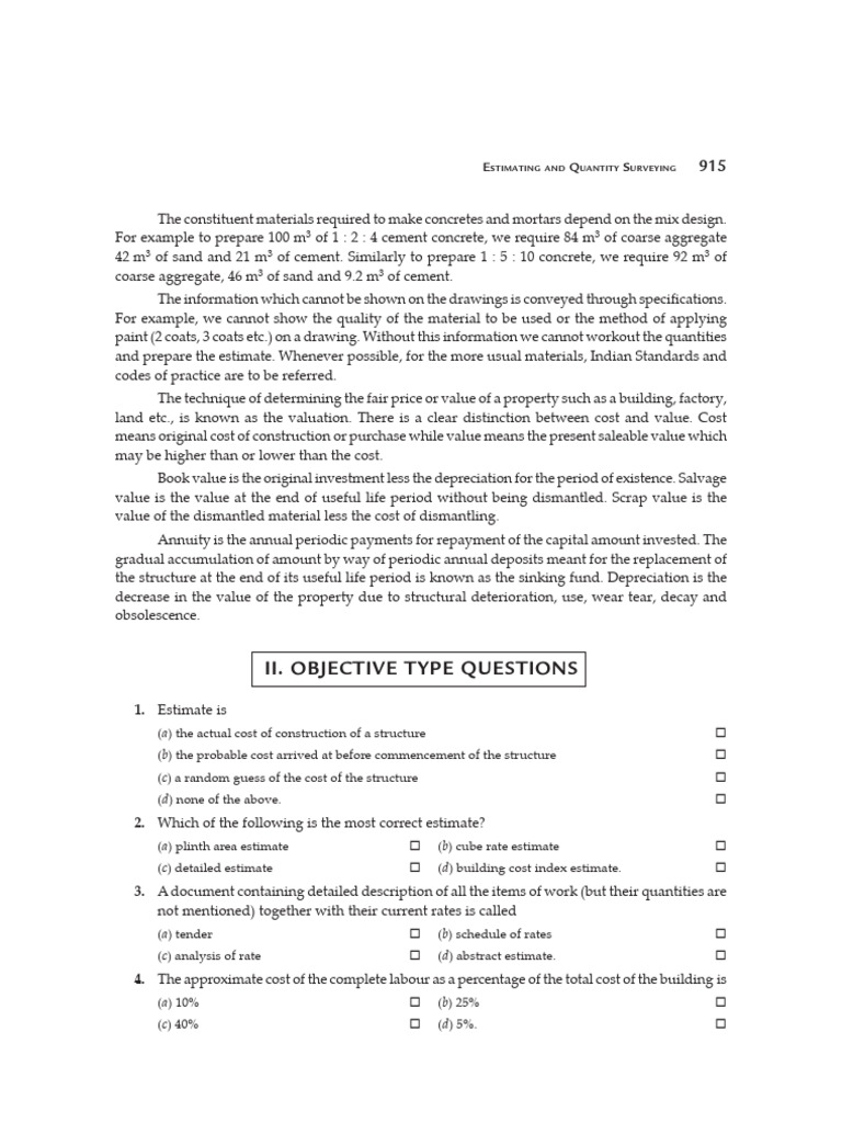 18.estimating and Quantity Surveying | PDF | Depreciation | Book Value