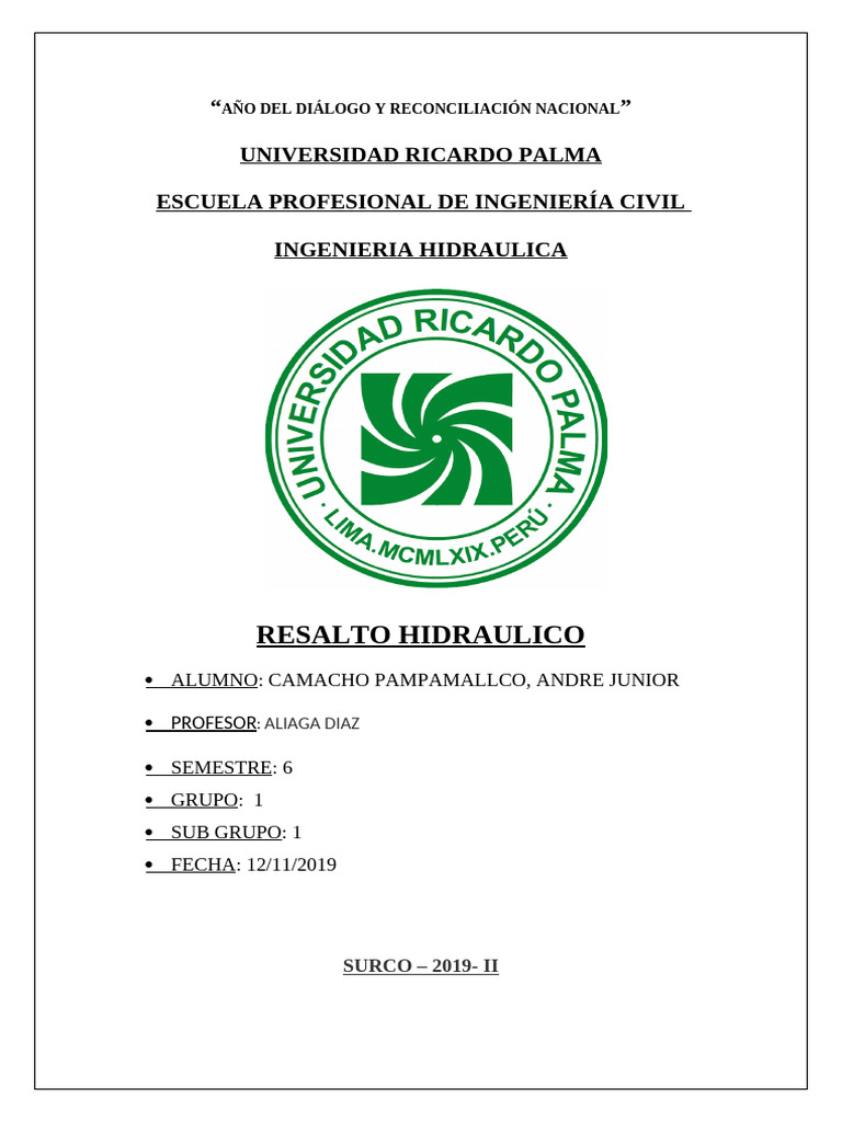 RESALTO HIDRAULICO | PDF