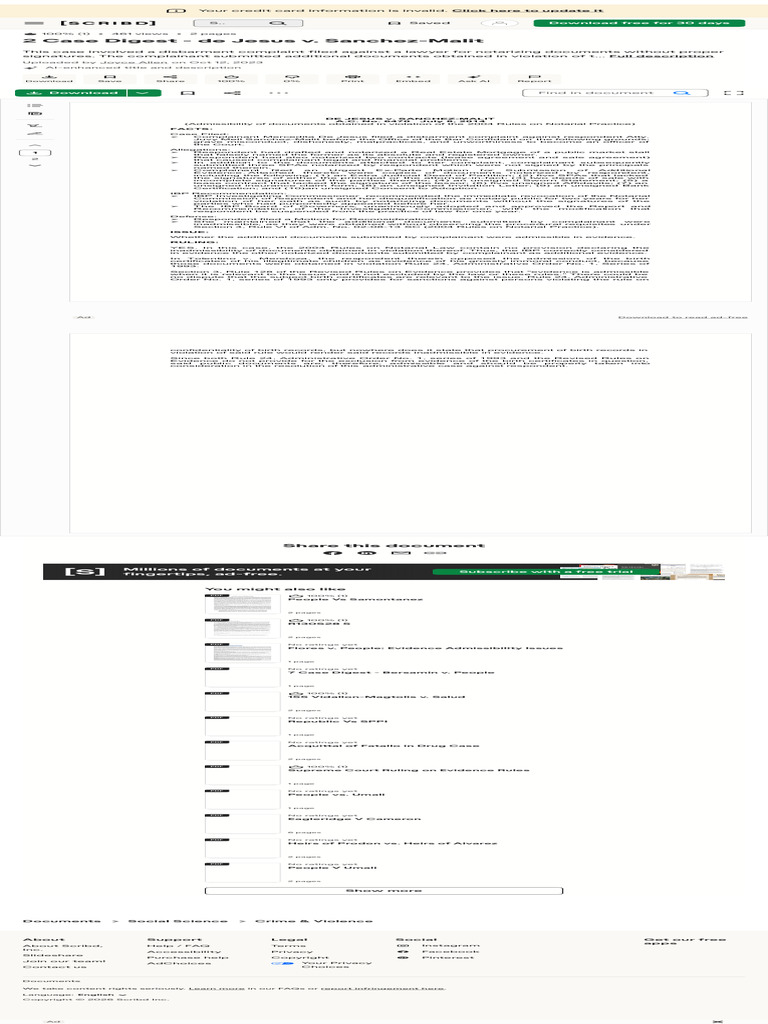 2 Case Digest - de Jesus v. Sanchez-Malit PDF Notary Public Affidavit ...