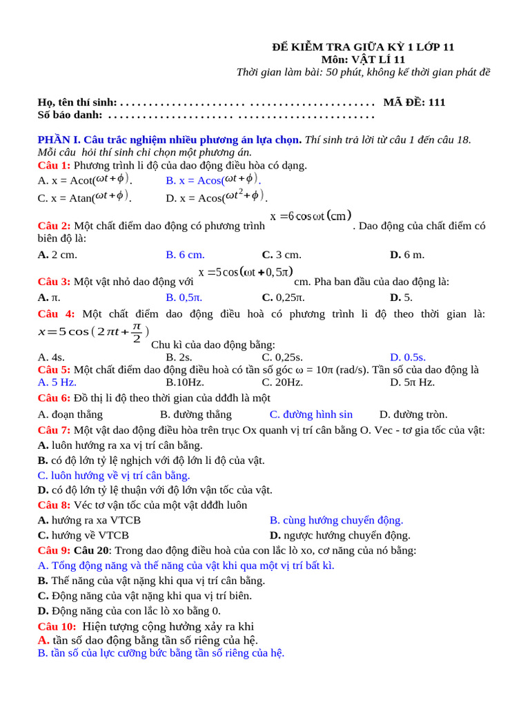 Đề KT GHK1 -2 | PDF