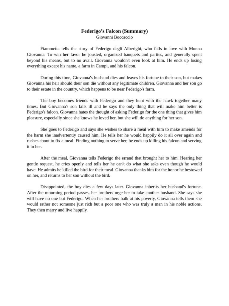 Federigos Falcon | PDF