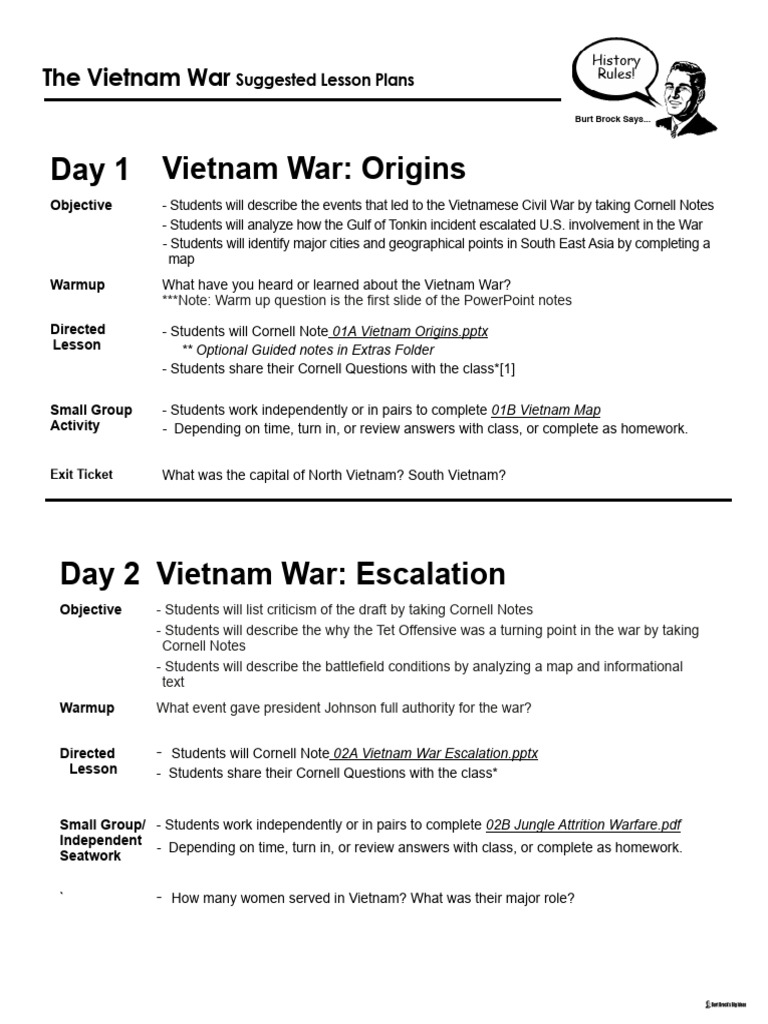 00 Lesson Plans Vietnam | PDF | Vietnam War