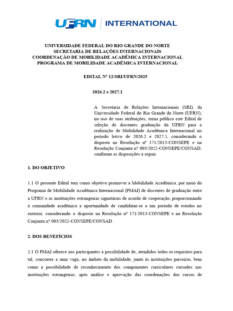 Edital 12 2025 Pmai 2026 2 2027 1 | PDF | Engenharia | Formação ...