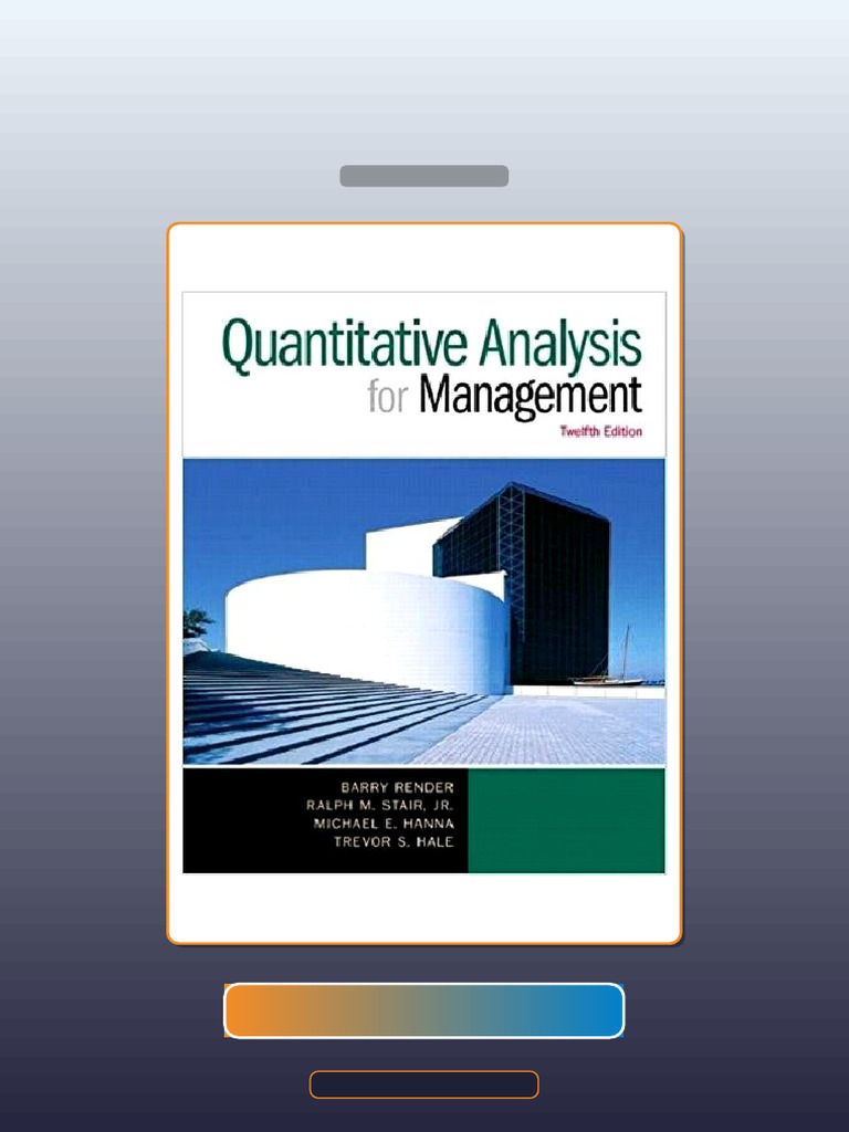 Quantitative Analysis for Management 12th by Barry Render E-book ...