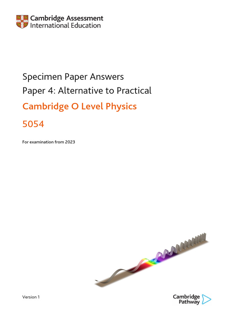 5054 Specimen Paper Answers Paper 4 (For Examination From 2023) | PDF ...