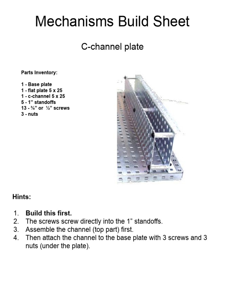 Mechanisms Build Sheet 2025 | PDF | Gear | Mechanical Engineering