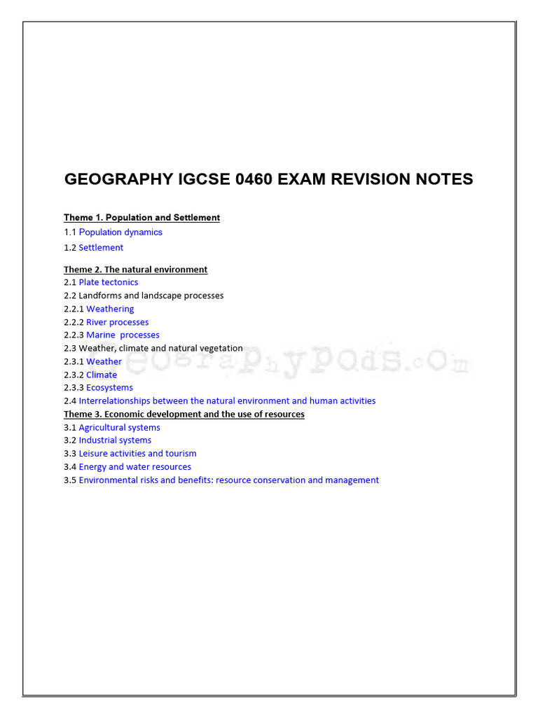 Geography Igcse 0460 | PDF | Volcano | River
