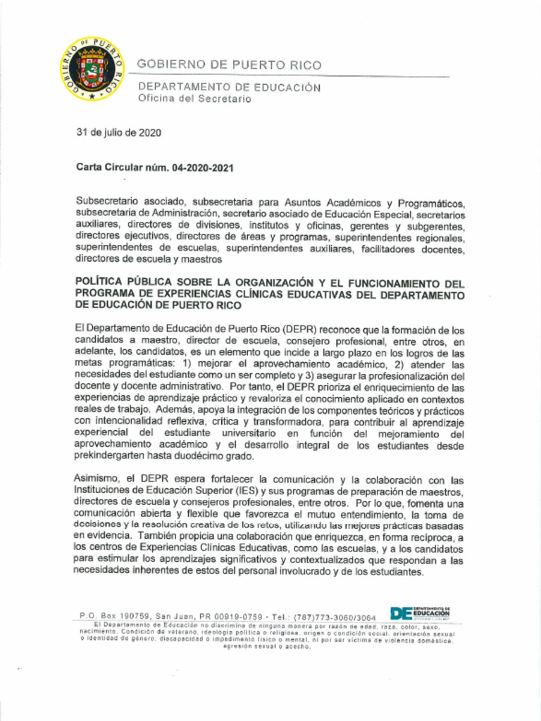 Carta Circular 04 2020 2021 Firmado | PDF