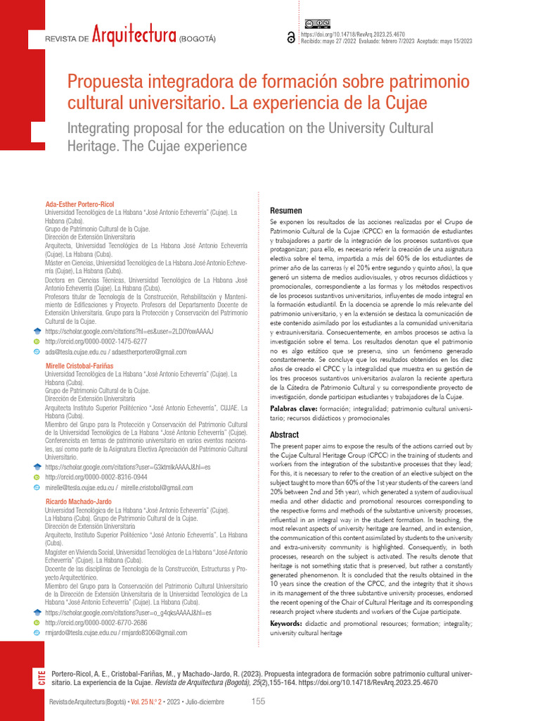 Propuesta Integradora de Formación Sobre Patrimonio Cultural ...