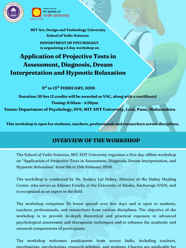 MIT ADT Projective Workshop Brochure | PDF | Psychologist | Clinical ...