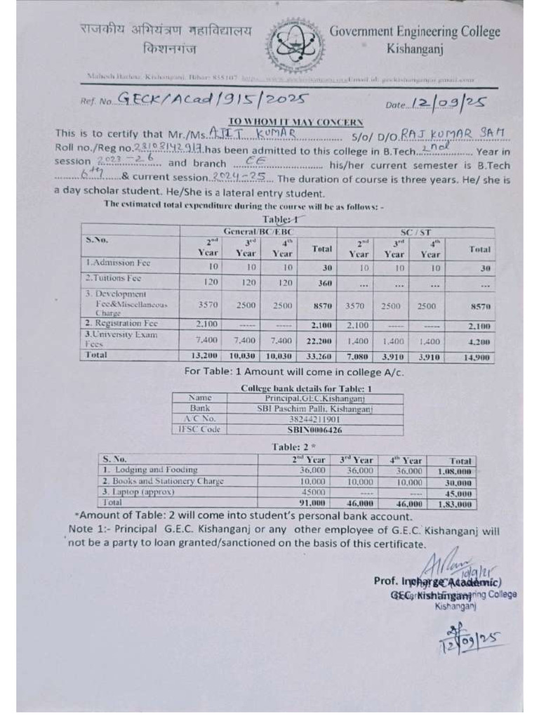 Ajit Fee Structure New 2025_compressed | PDF