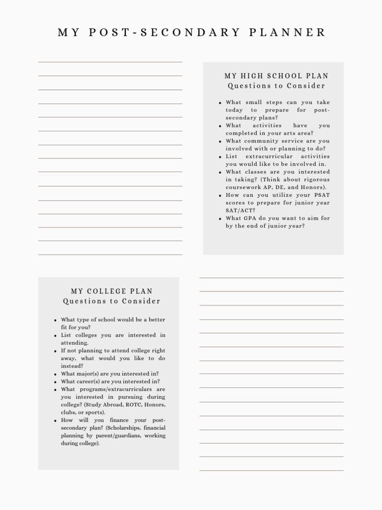 Post Secondary Plan | PDF