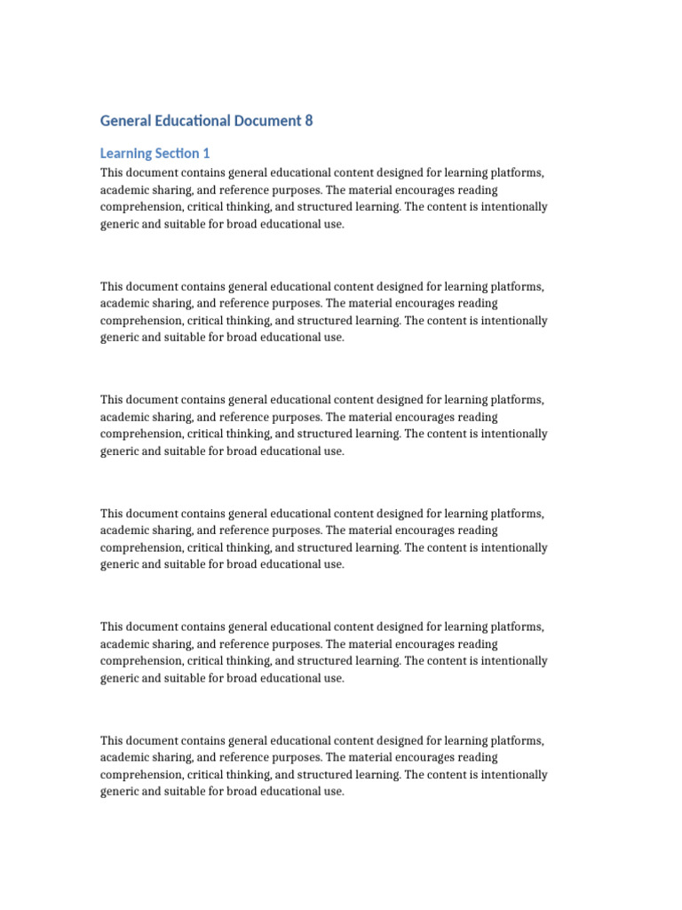 General Educational Document 110 Pages | PDF | Learning | Psychology