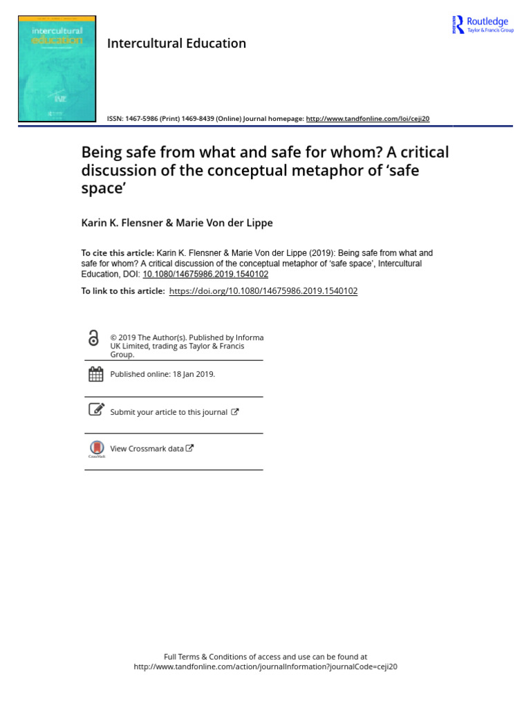 Being Safe From What and Safe for Whom a Critical | PDF | Teachers ...