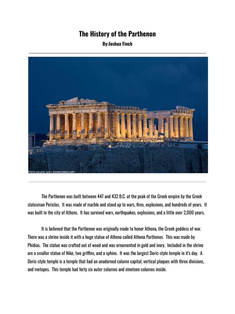 The History of The Parthenon | PDF