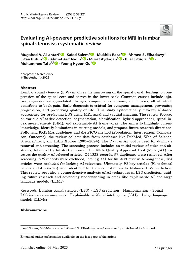 Evaluating AI-powered Predictive Solutions for MRI (1) | PDF | Vertebra ...