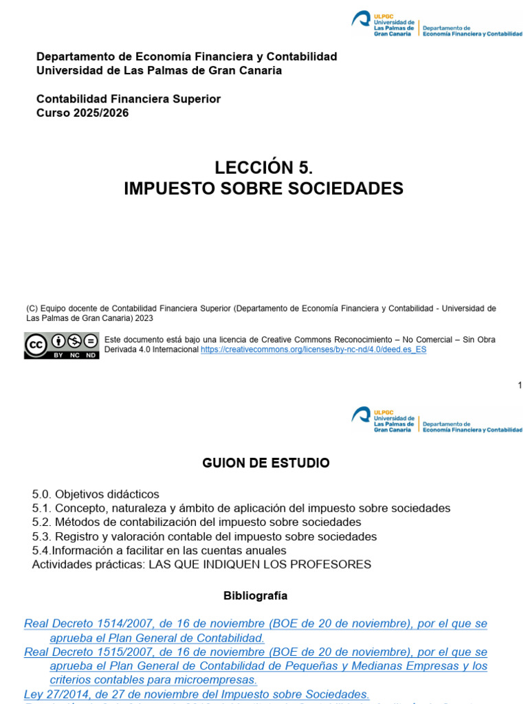 Tema 5 Conta Financiera Superior | PDF | Contabilidad | Impuestos