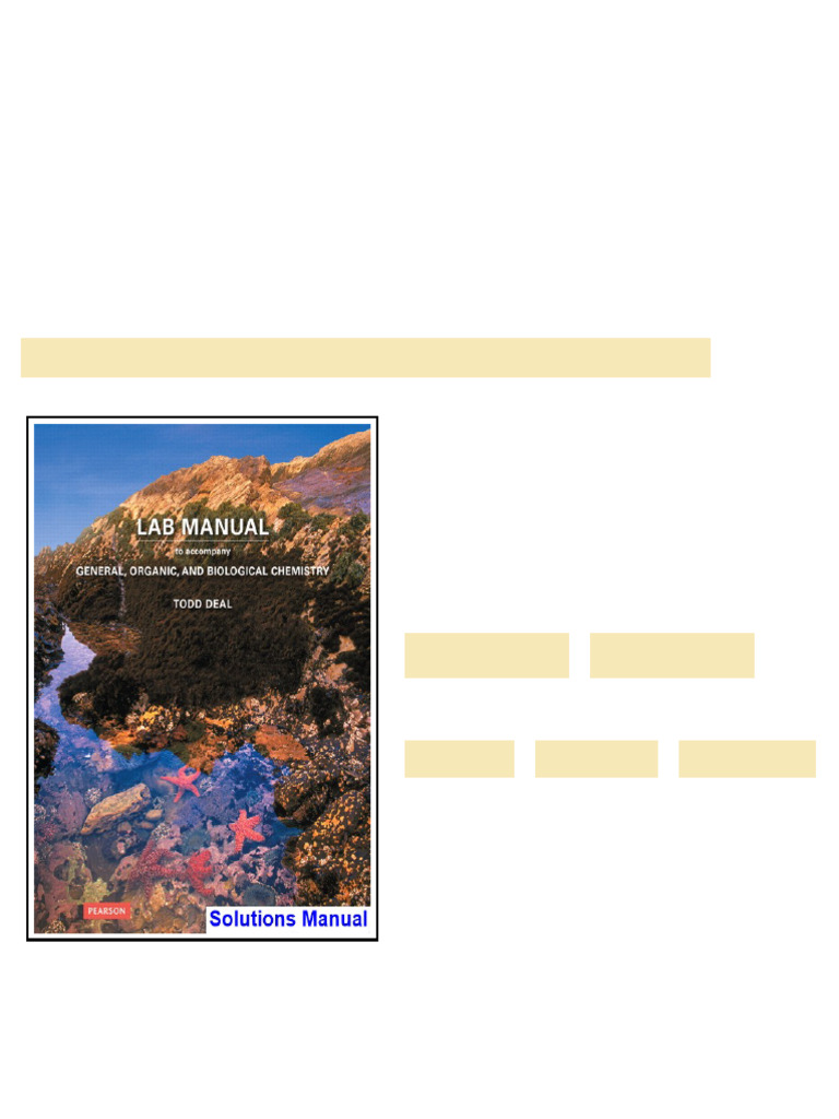 Laboratory Manual for General Organic and Biological Chemistry 1st ...