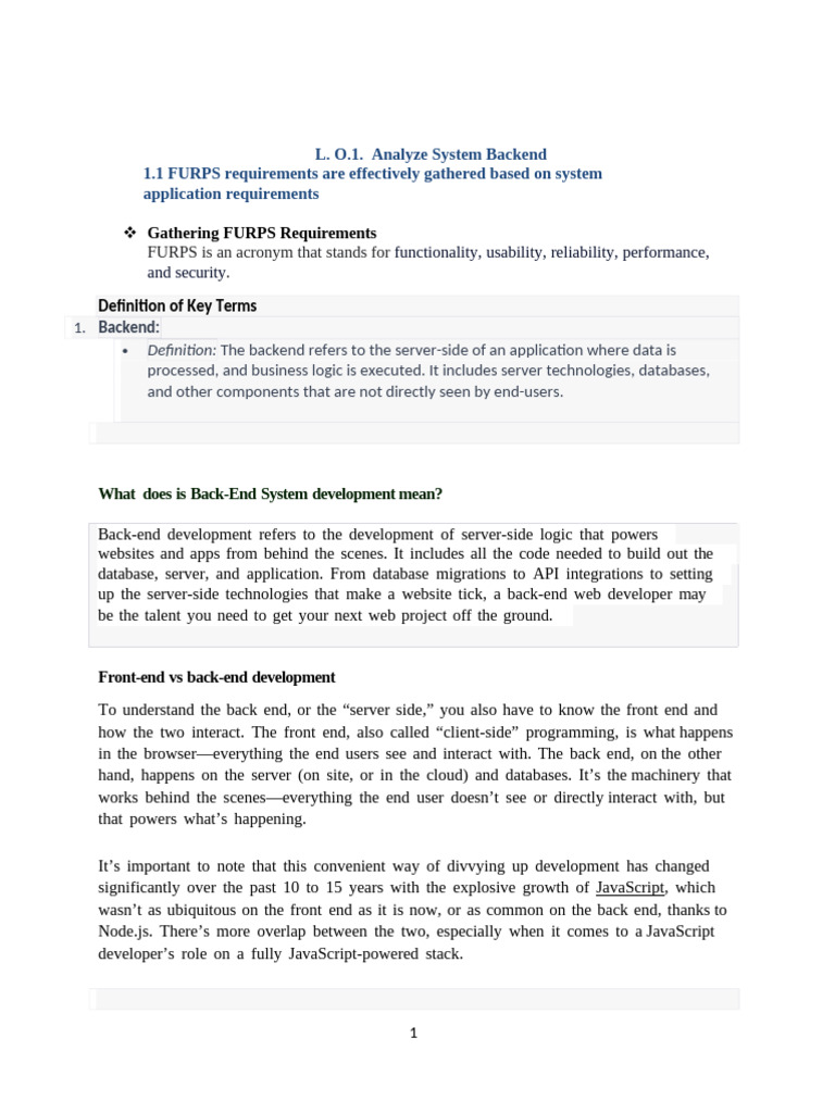 Back End Design NOTES (1) Updata | PDF | Databases | World Wide Web