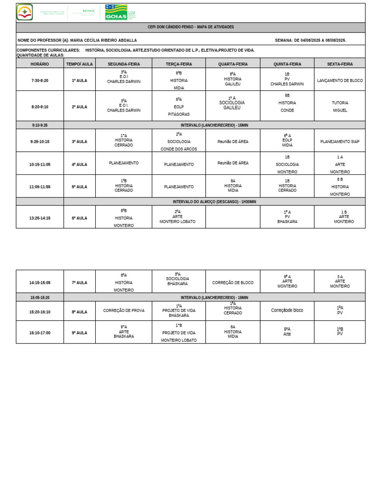 MAPA AGOSTO 1ª semana | PDF | Pitch (música) | Teoria da Música