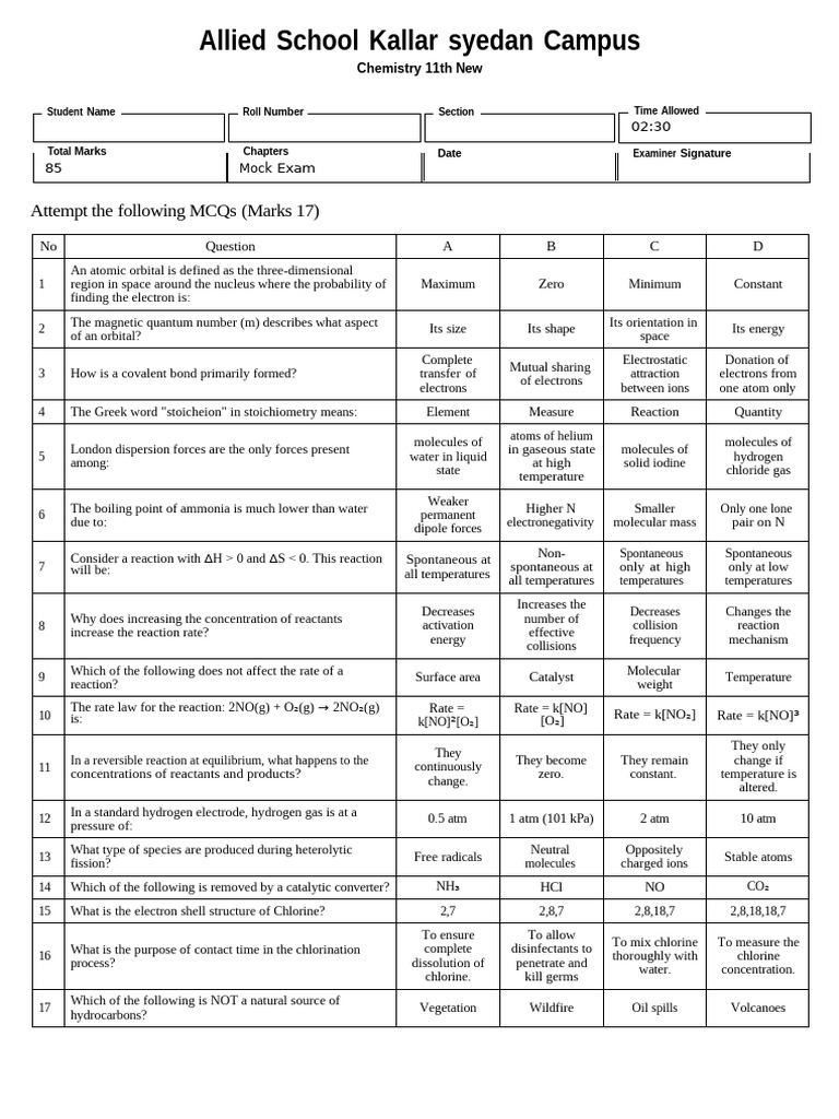 Chemistry 11th New - 2026-01-13-182331534 | PDF | Molecules | Applied ...