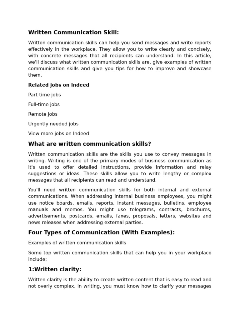 Written Communication Skill | PDF | Communication | Proofreading