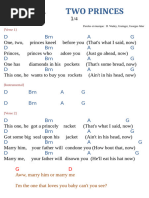 Two Princes Chords and Lyrics | PDF | Song Structure | Song Forms