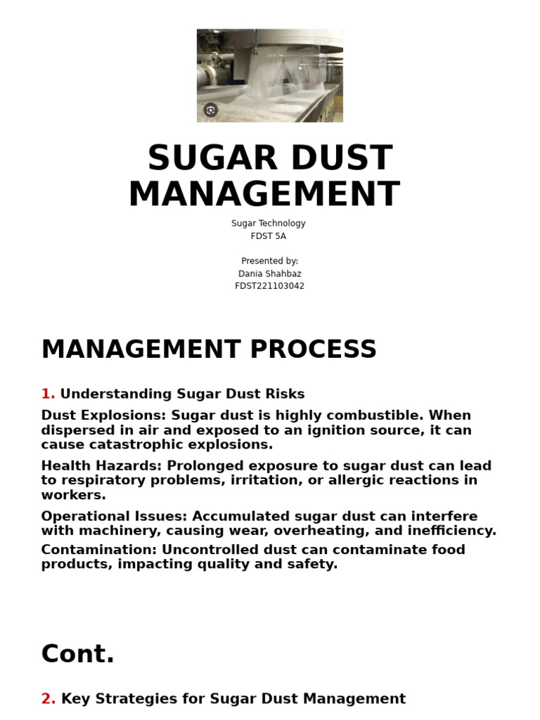 Sugar Dust Management | PDF | Dust | Personal Protective Equipment
