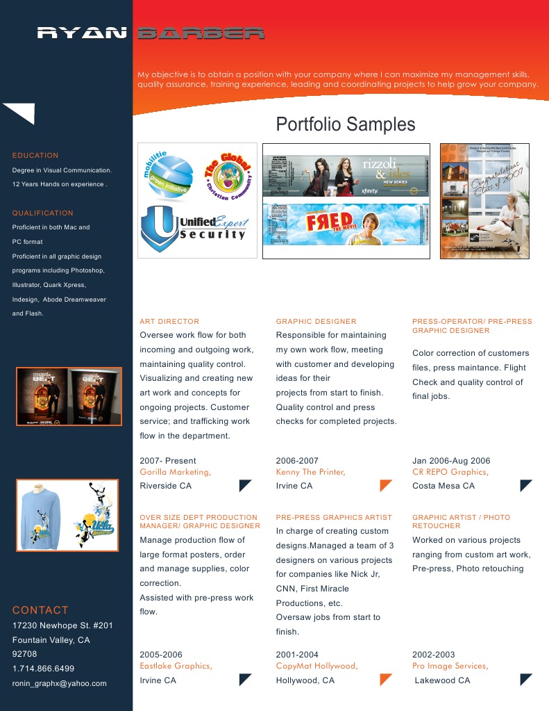 Graphic Design Portfolio of Ryan Barber | PDF | Career & Growth