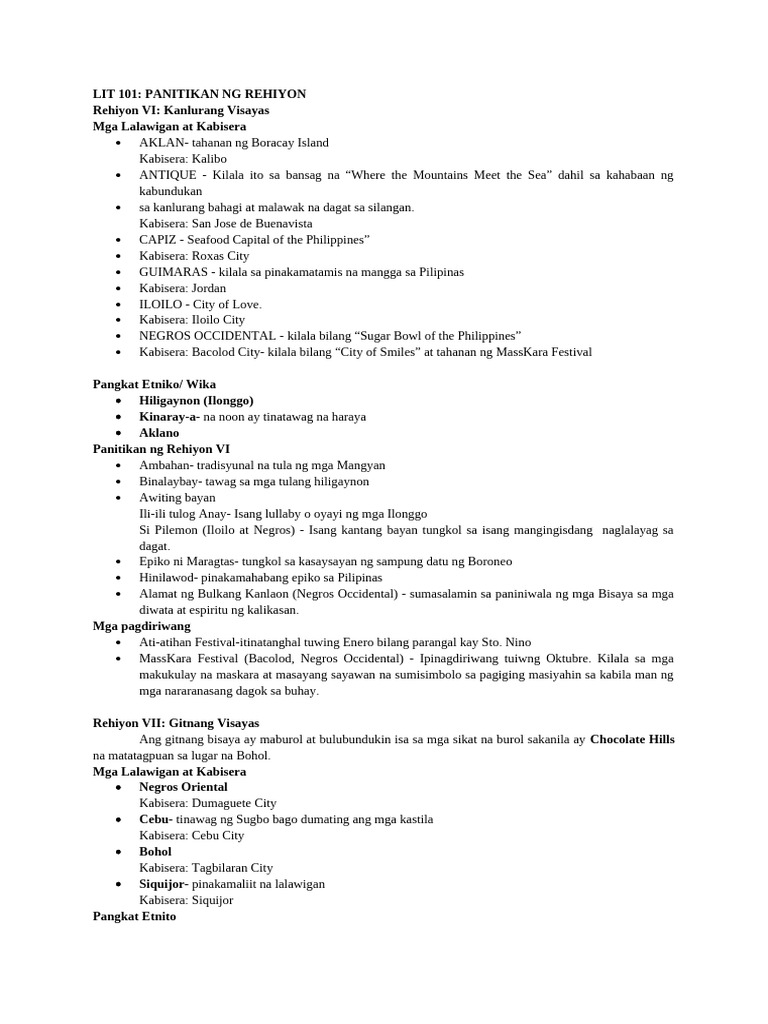 Lit 101 Panitikan 2 | PDF