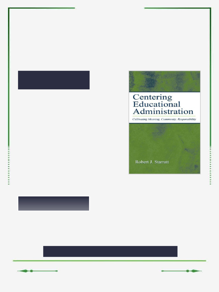 Centering Educational Administration Cultivating Meaning Community ...