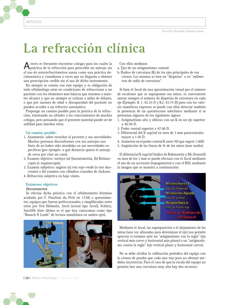 Refraccion Clinica | PDF | Ojo humano | Ligero