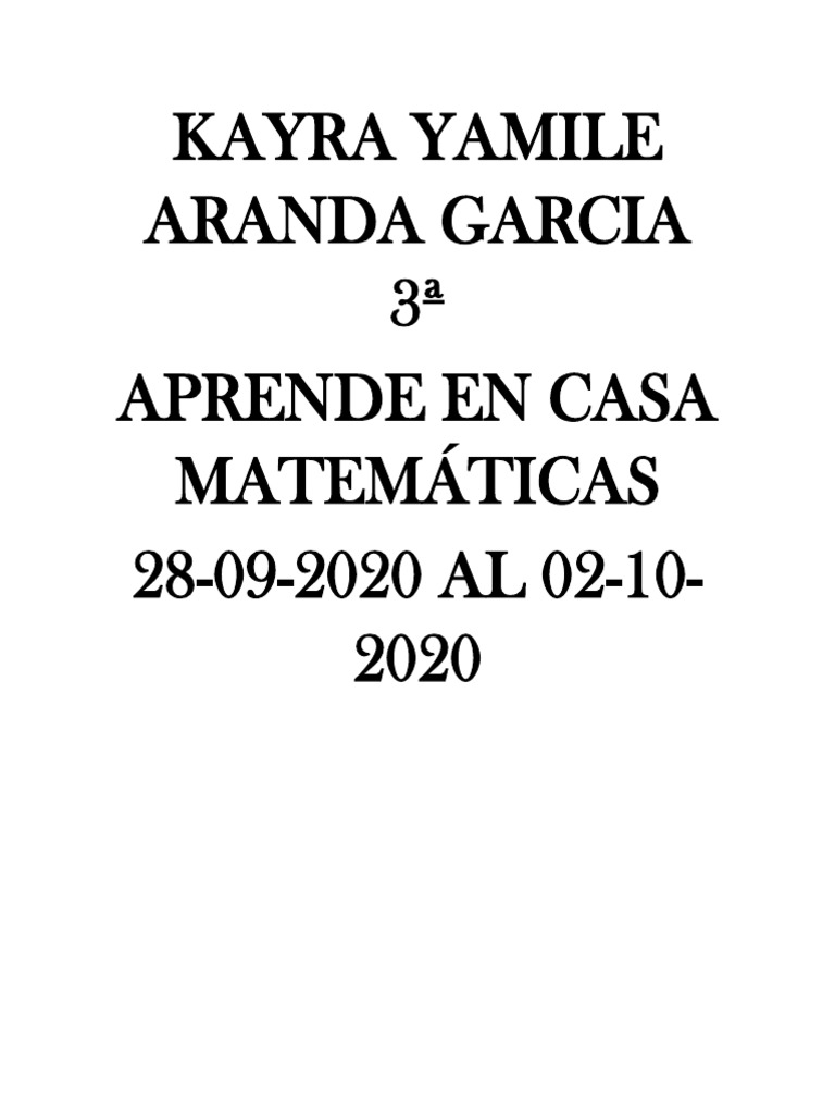 Aprende en Casa Matematicas Kayra 3a | PDF | Geometría | Euclides