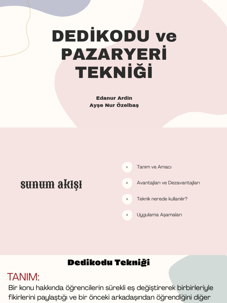 dedikodu ve pazaryeri tekniği | PDF
