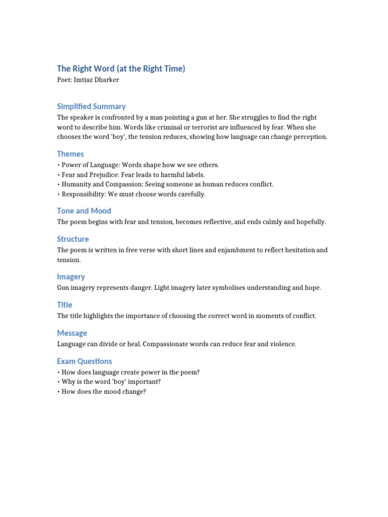 The Right Word Simplified Notes | PDF